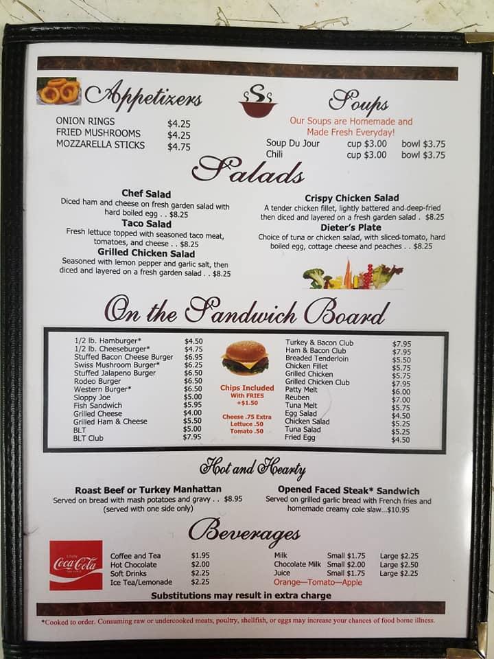Menu at The Gathering Place Restaurant, Howe