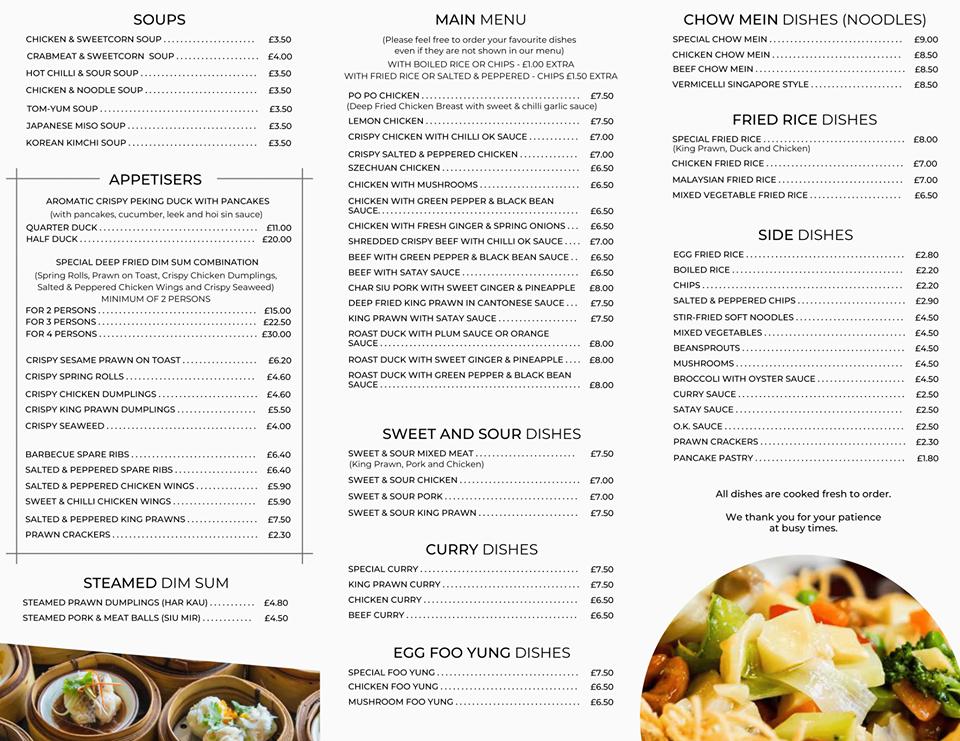 Menu at Imperial Chinese Restaurant, Hipperholme