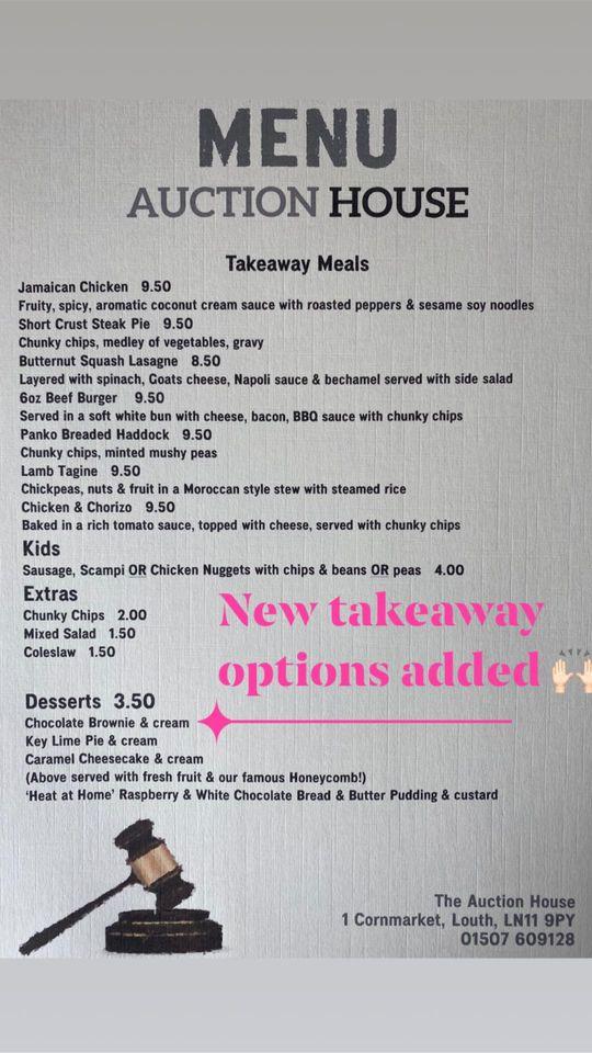Menu at Restaurant Auction House, Louth