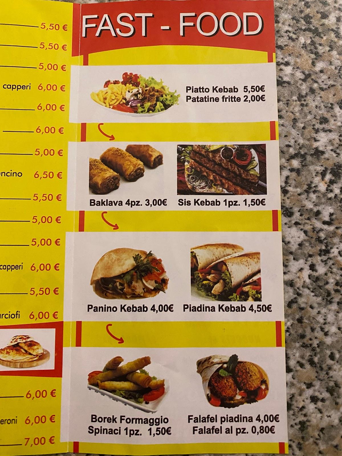 Menu da Break Time Kebab & Pizza ristorante, Padova