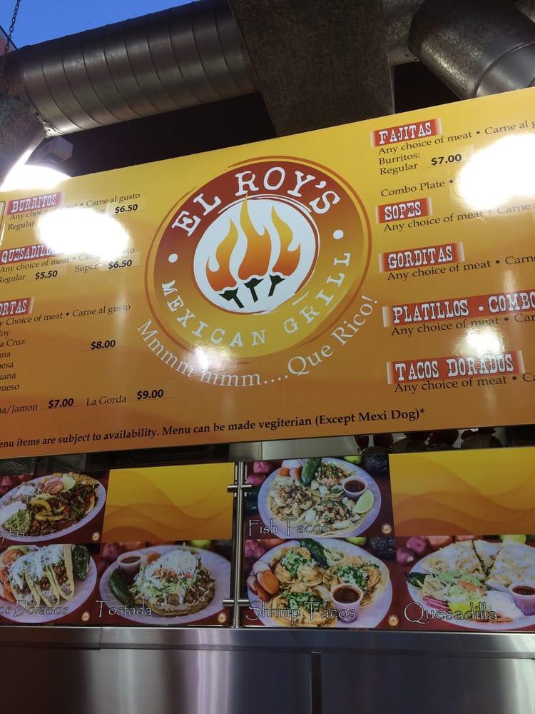 Menu at El Roy's Mexican Grill restaurant, Petaluma, 210 Edith St