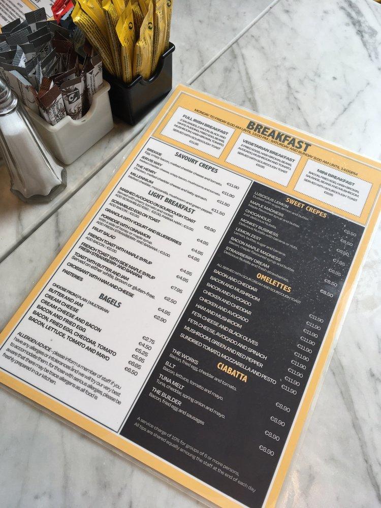 Menu at Lemon Jelly Cafe, Dublin