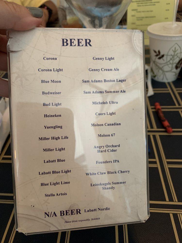 Menu at Admirals' Inn pub & bar, Alexandria Bay