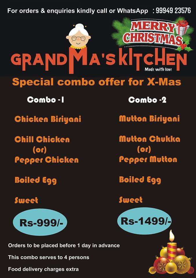 Menu at Grandmas Kitchen Veg Restaurant, Coimbatore, XXV7+5R4