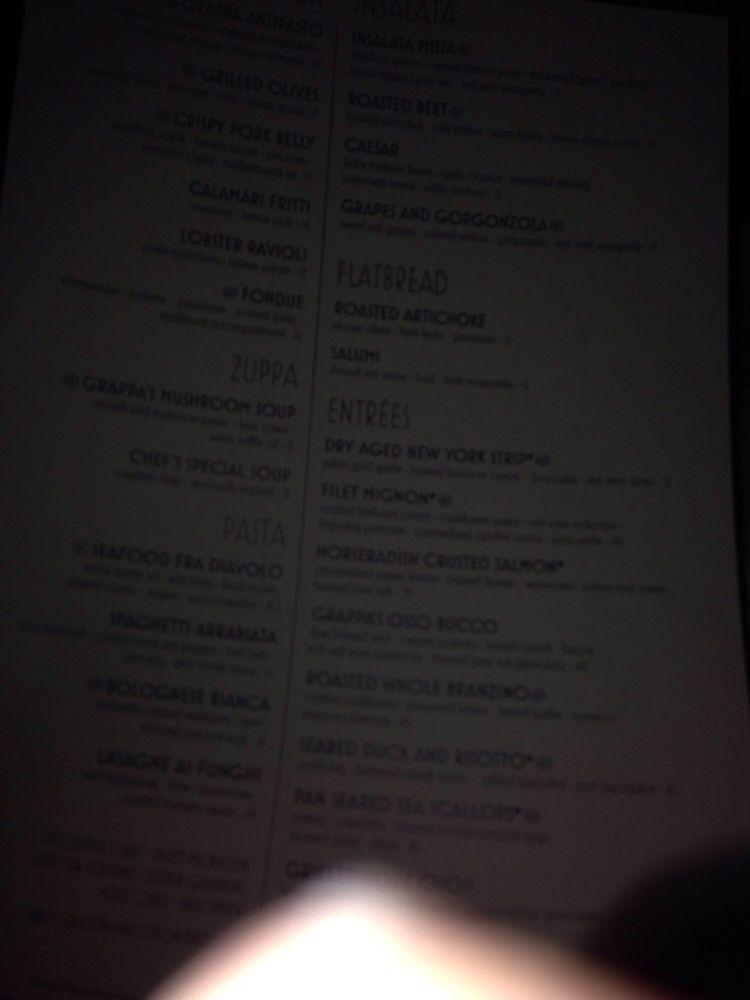 Menu at Grappa pub & bar, Park City, 151 Main St
