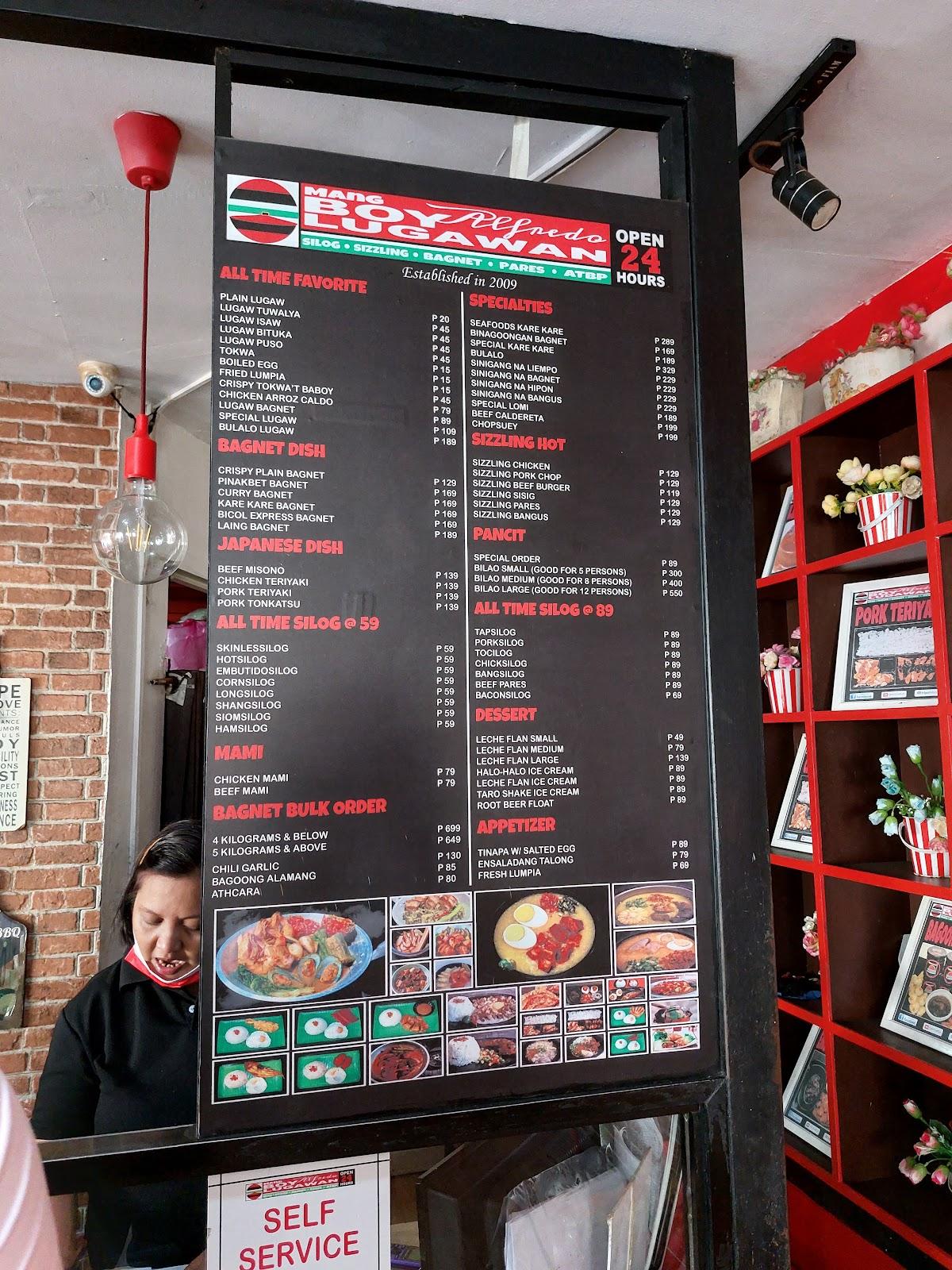 Menu at Mang Boy Alfredo Lugawan - Kingspoint restaurant, Quezon City