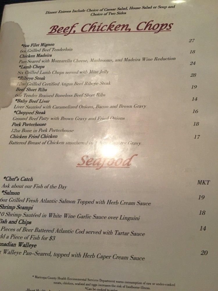 Menu at Palo Verde Restaurant, Sun Lakes, E San Tan Blvd