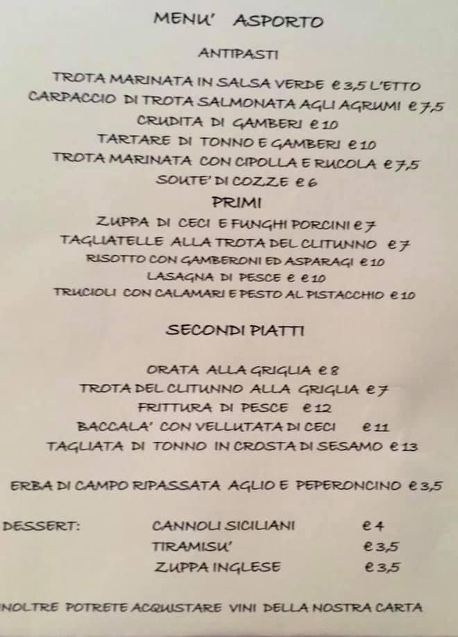 Menu da Ristorante Maggiolini - Trevi, Trevi