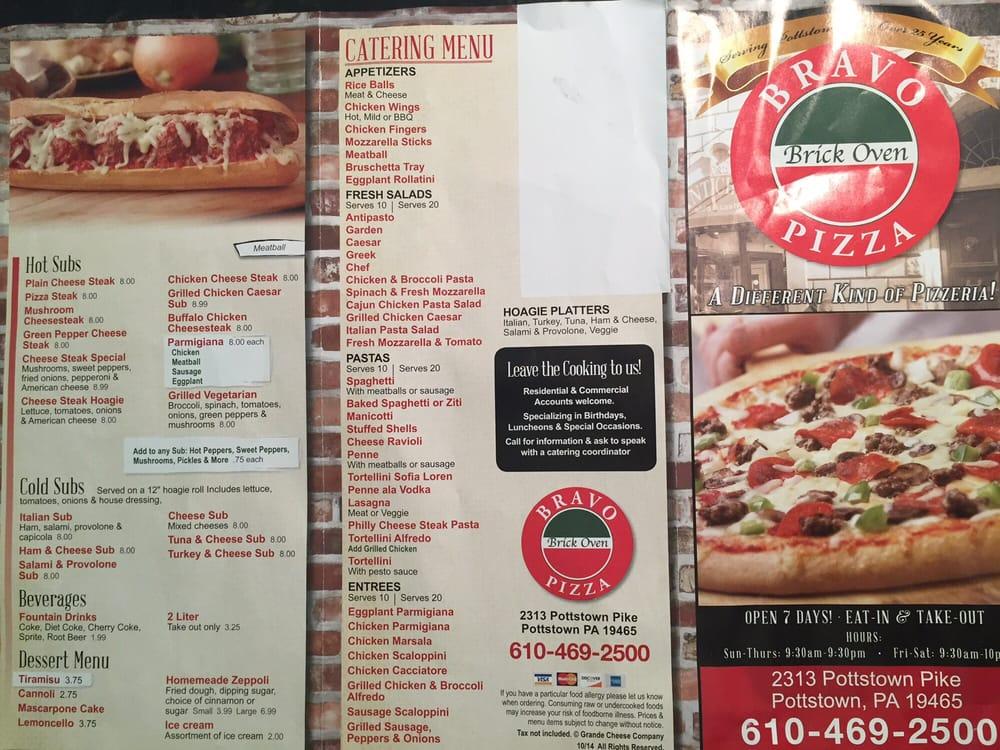 Menu at Bravo Pizza pizzeria, USA