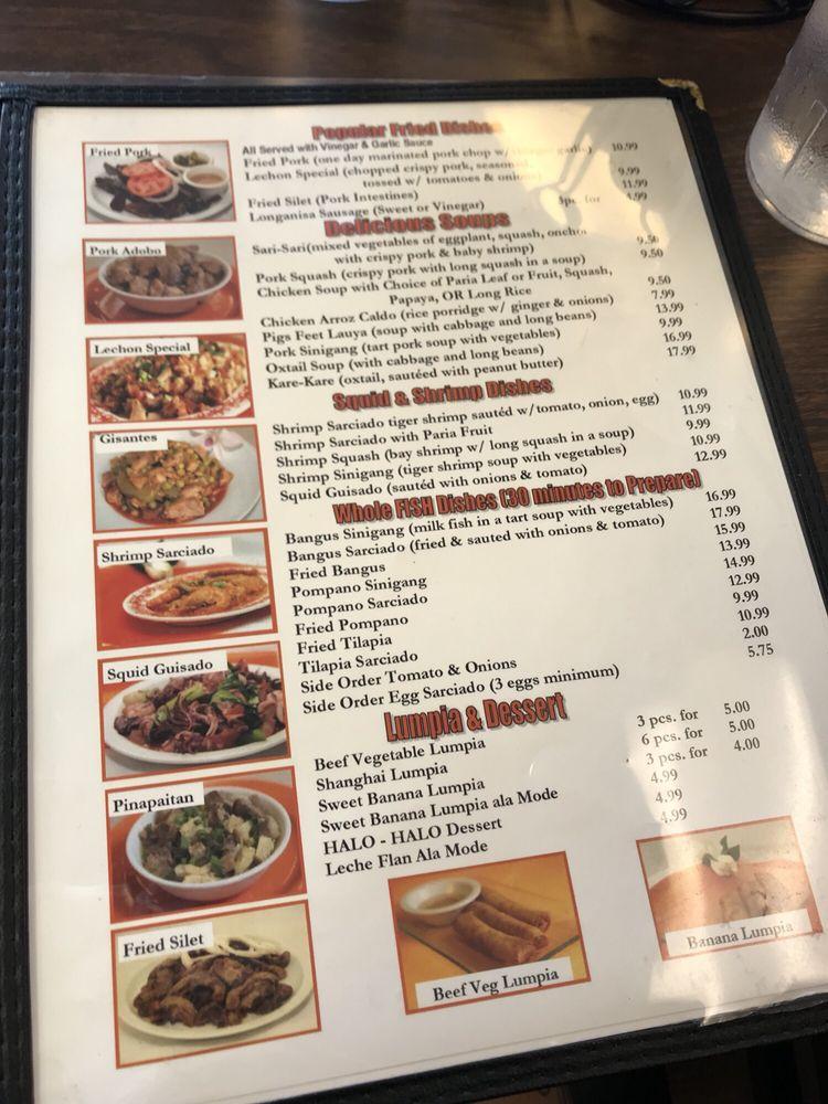 Menu at Elena's Restaurant, Waipahu, Tropicana Square Shopping Center