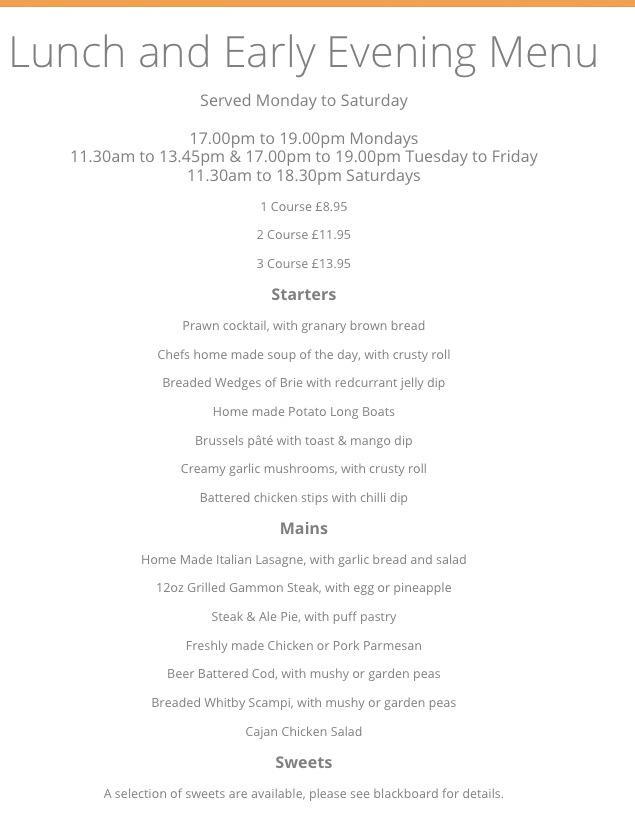 Menu at The Blue Bells Inn pub & bar, Billingham, Stockton Road