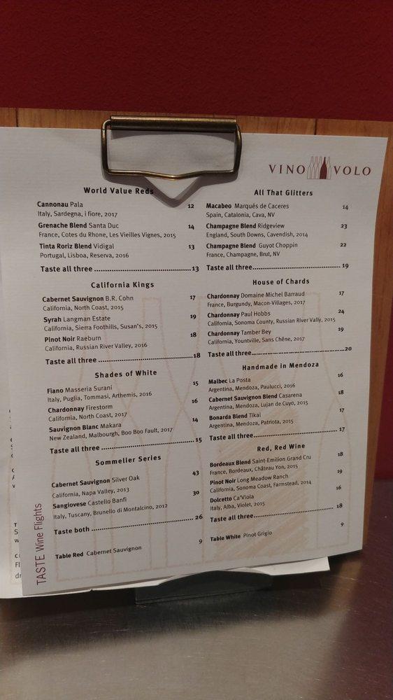 Menu at Vino Volo pub & bar, St. Louis, Lambert St Louis International ...