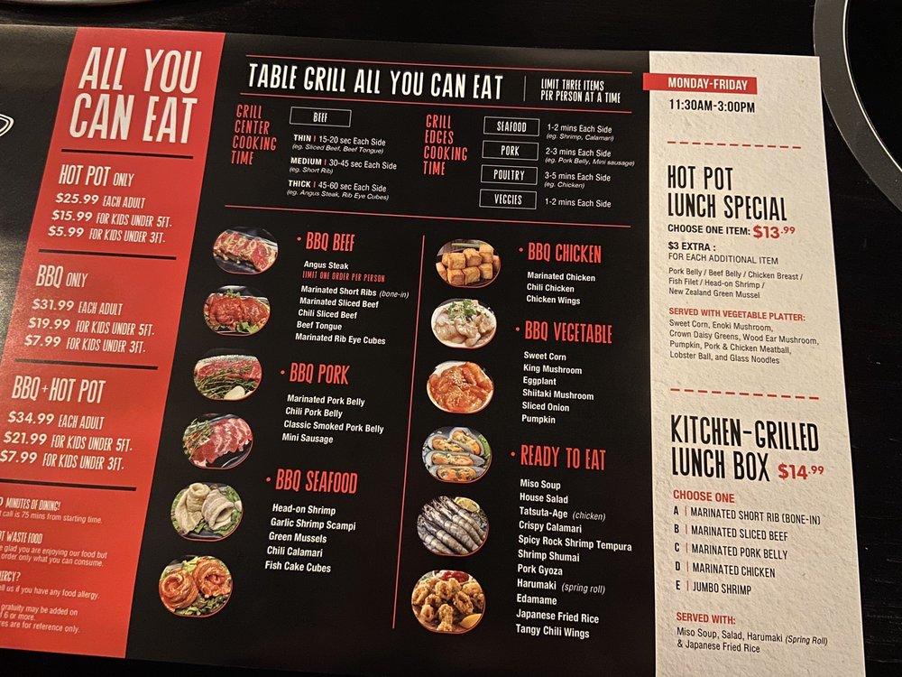 Menu at JBBQ & Shabu Shabu, Bay Shore