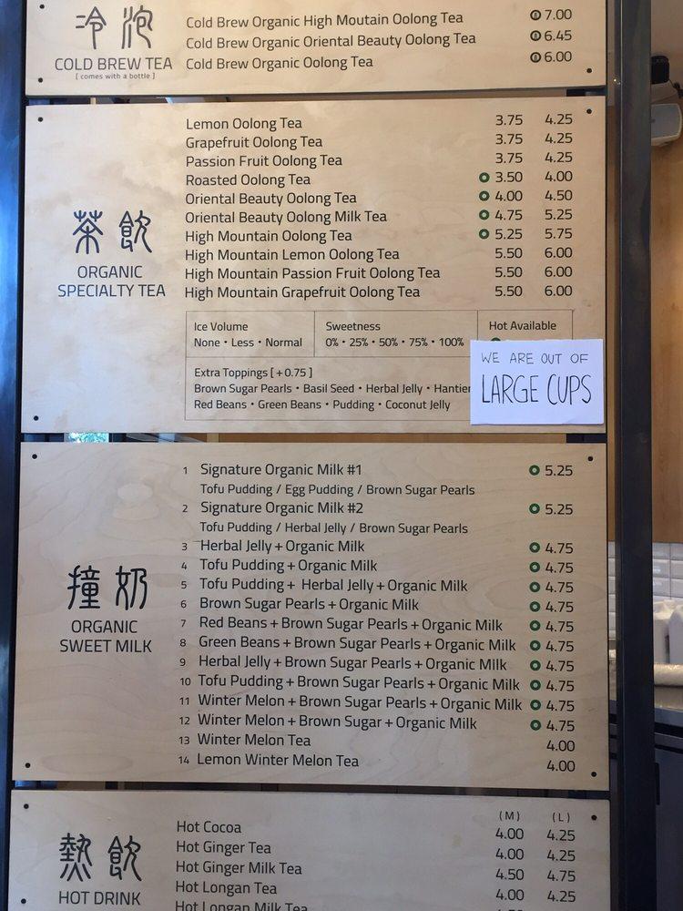 Menu at Jin Tea Shop restaurant, Pasadena