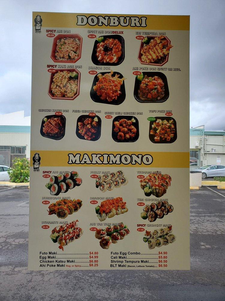 Menu at Kozo Sushi restaurant, Honolulu, S King St