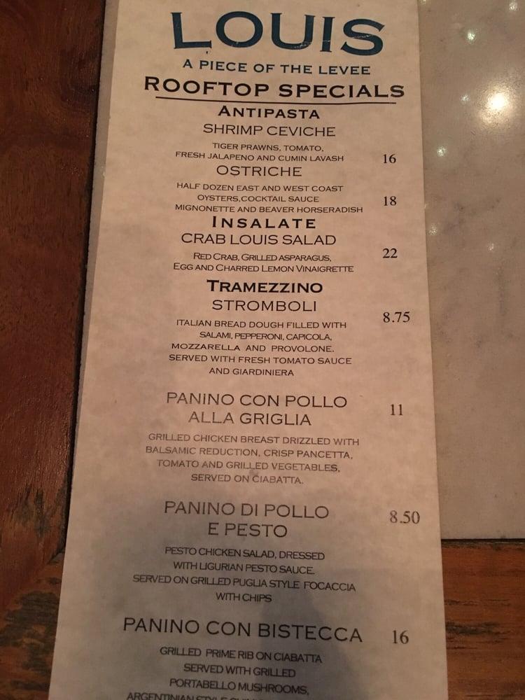 Menu at Louis Ristorante & Bar, Saint Paul
