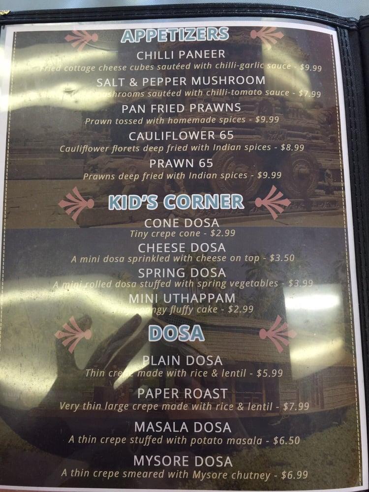 Menu at Madras Cafe, Calgary, 175A 52 St. SE