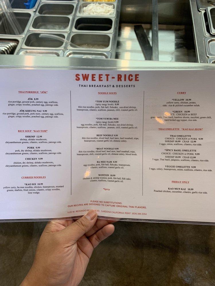 Menu at Sweet Rice desserts, Gardena