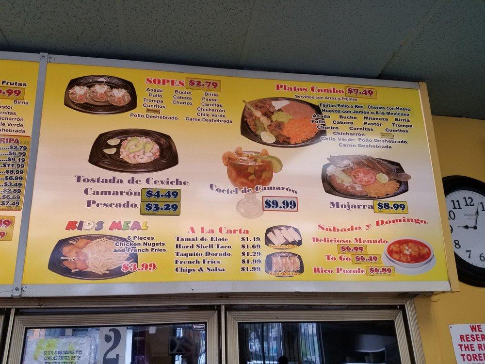 Menu at Los Altos Mexican Food San Bernardino restaurant, San Bernardino