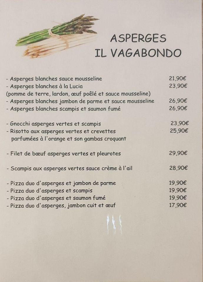 Speisekarte von Restaurant Il Vagabondo, Hobscheid, 26 Grand-Rue