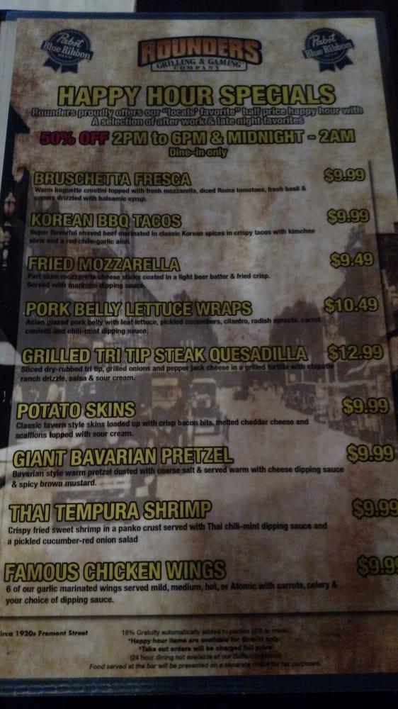 Menu at Rounders Blue Diamond pub & bar, Las Vegas, Blue Diamond Rd #105