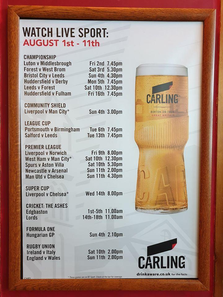 Carta del pub y bar The Stirling Castle, Bridlington