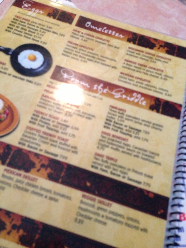 Menu at Genesis Family Restaurant, Greenfield, S 108th St