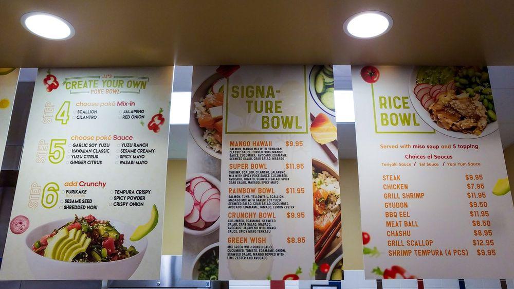 Menu at JJ'S POKE BOWL pub & bar, Edina