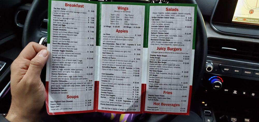 Menu at Tepe’s Kitchen restaurant, White Plains