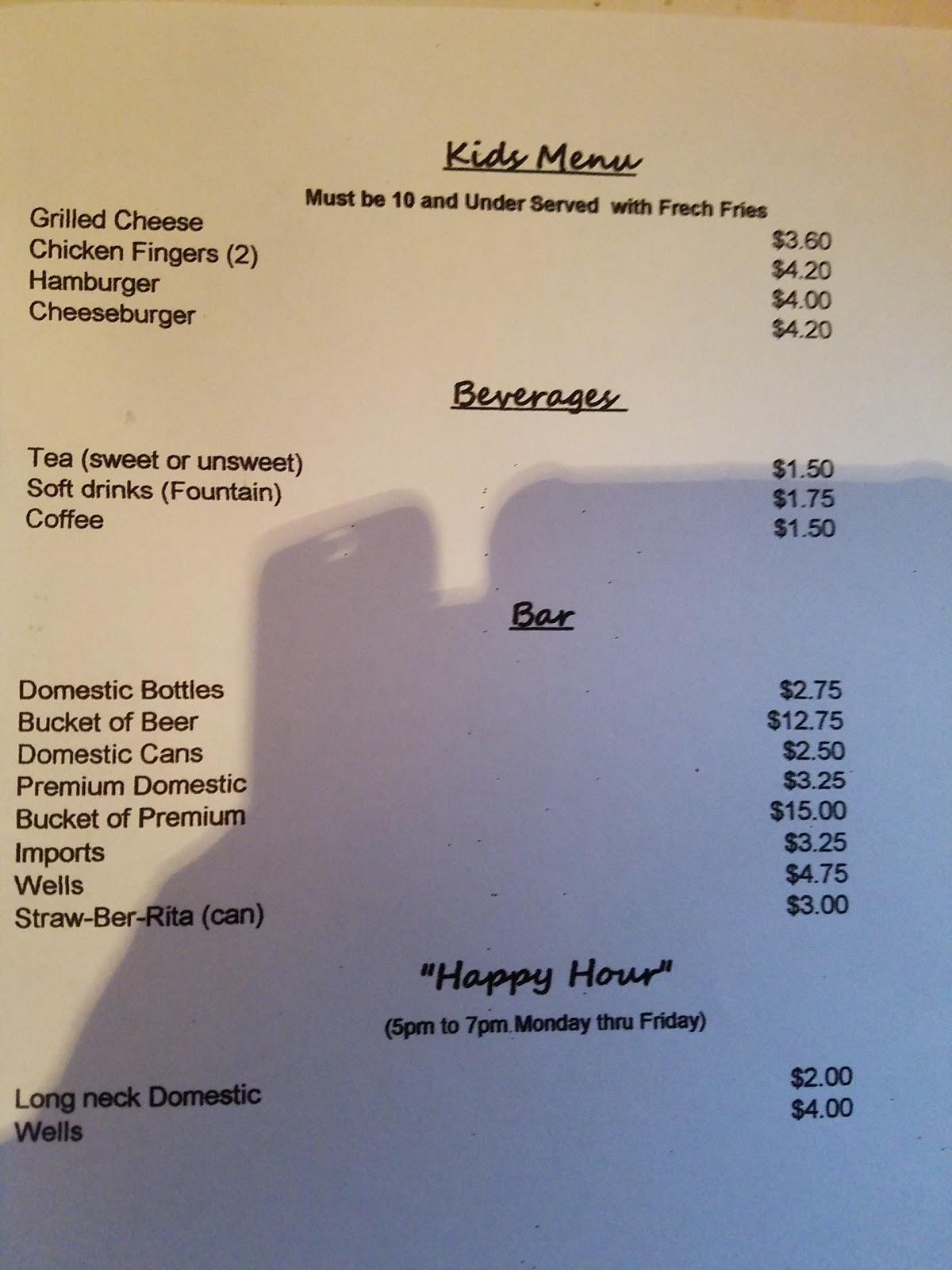 Menu at The Barn, Jasper, Hwy 78 W