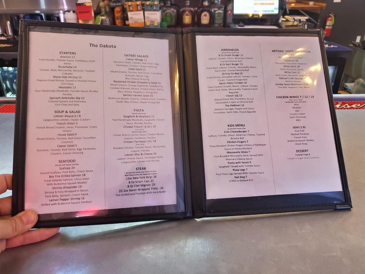 Menu at The Dakota pub & bar, Hilton, 913 Roosevelt Hwy