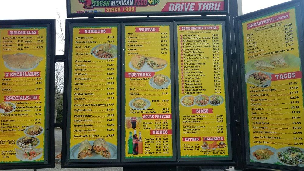 Menu at Aliberto’s Jr Mexican Food restaurant, Renton