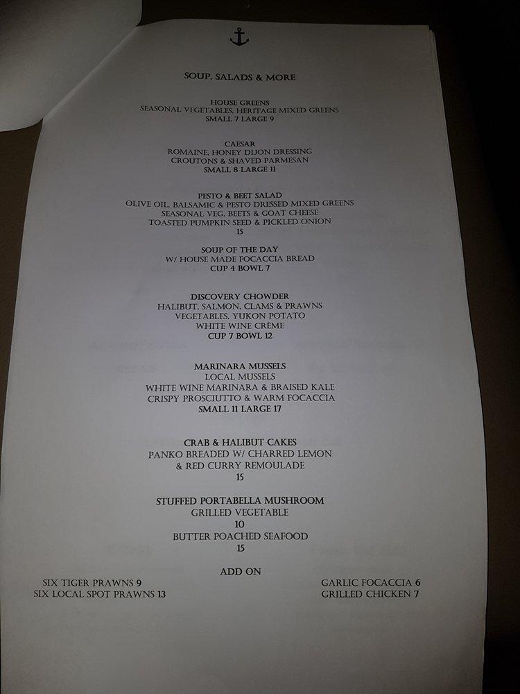 Menu at Anchor Inn & Suites pub & bar, Campbell River