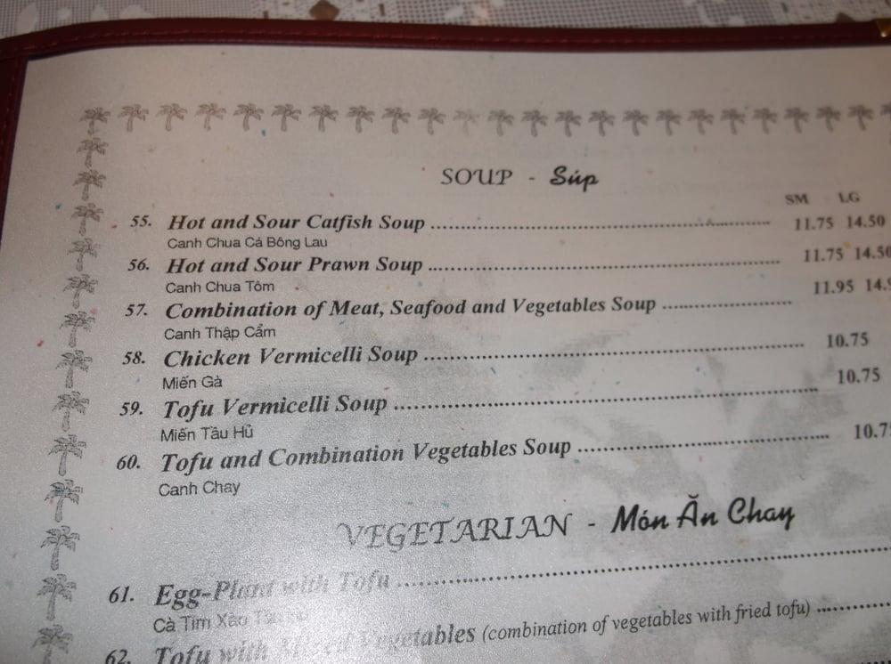 Menu at Kim Huong Vietnamese Restaurant, Salem