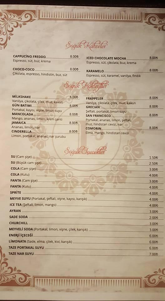 Menu at Loca Cafe Restuarant, Ordu