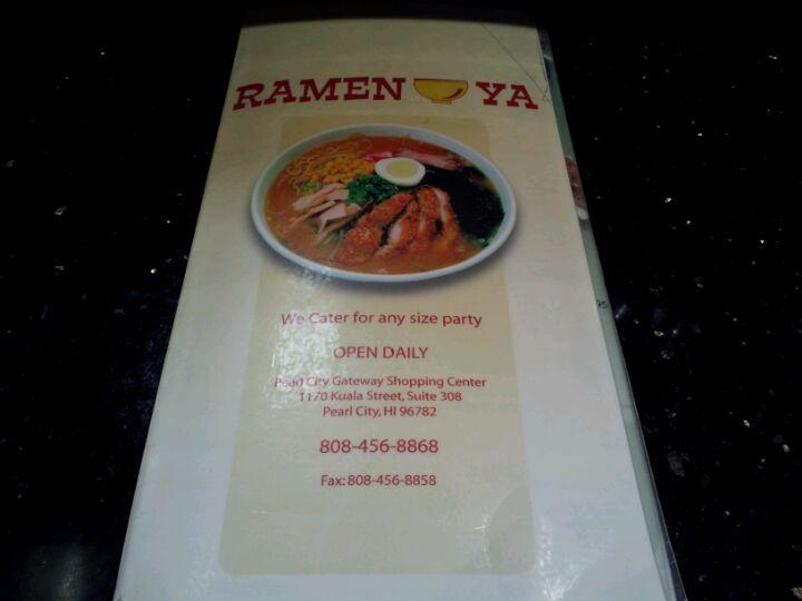 Menu at Ramen Ya Pearl City restaurant, Pearl City, Kuala St