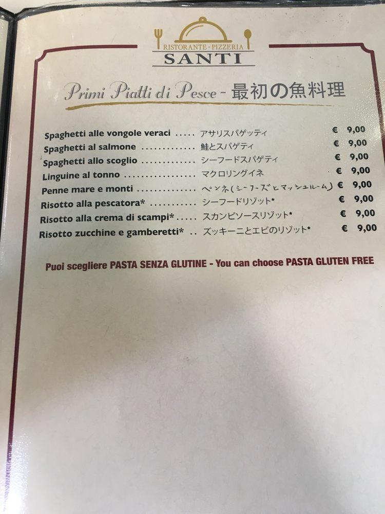 Menu da Ristorante Santi, Roma