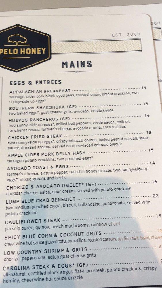 Menu at Tupelo Honey Southern Kitchen & Bar, Frisco, Winning Dr