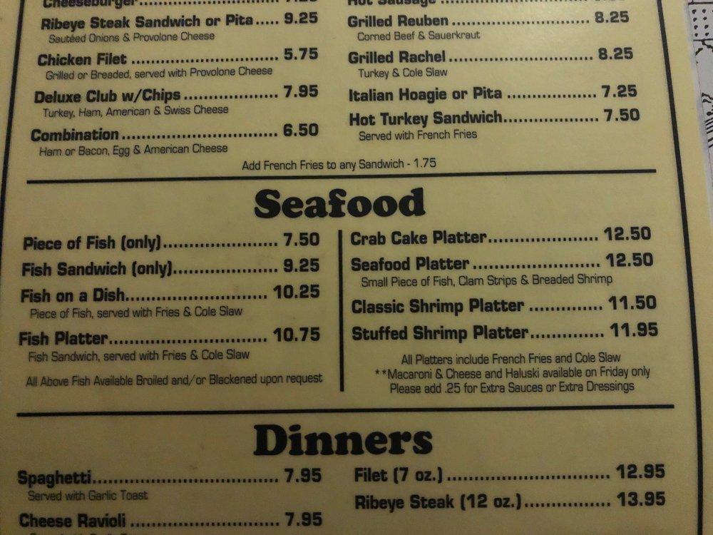 Menu at Bobby's Lounge pub & bar, Pittsburgh, Saw Mill Run Blvd
