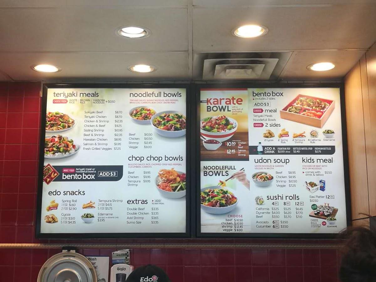Menu at Edo Japan - Park Place Mall - Grill and Sushi restaurant ...