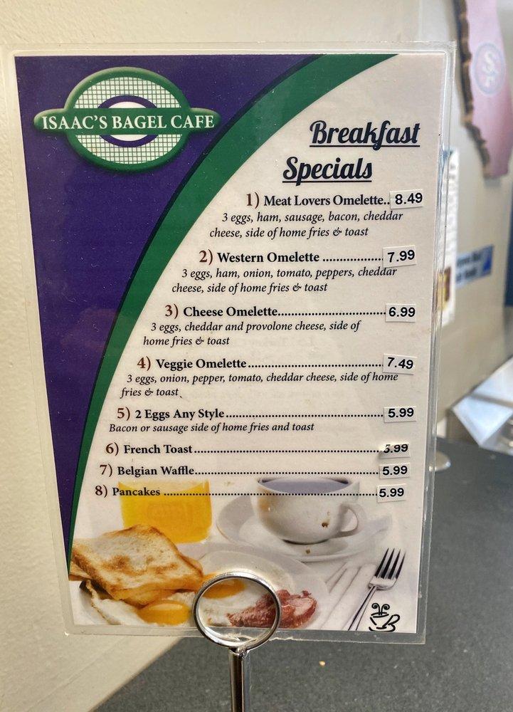 Menu at Isaac's Bagel Cafe II, Bloomfield