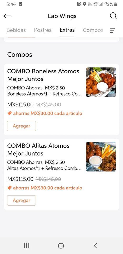 Menu at Lab Wings restaurant, Chihuahua, C. Cordillera Negra 9916 ...