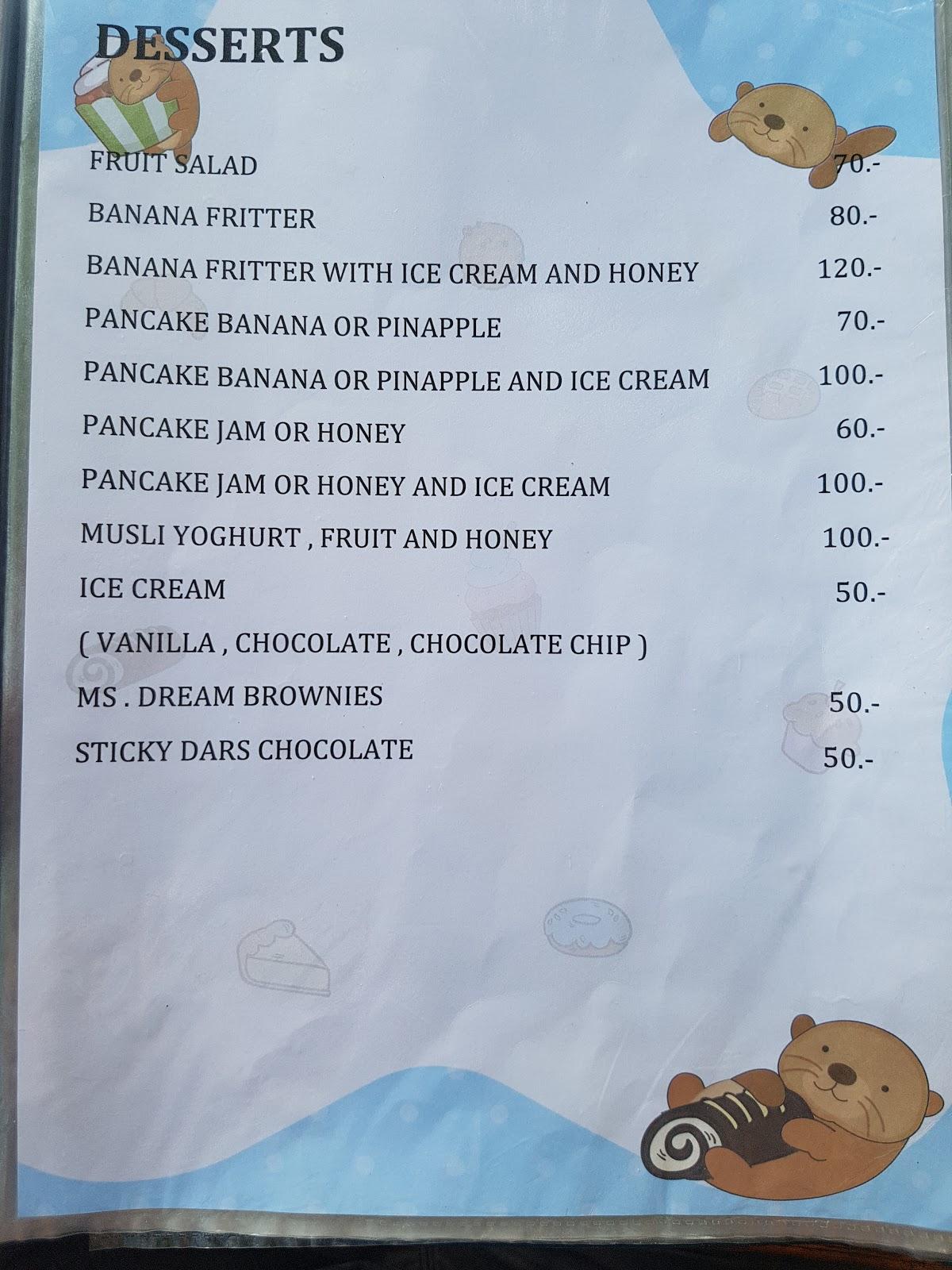 Menu at Marina Restaurant, Sala Dan, H2WM+Q9V