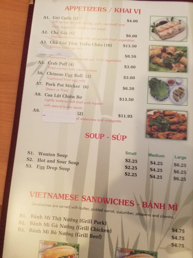 Menu at Phở NB restaurant, New Braunfels