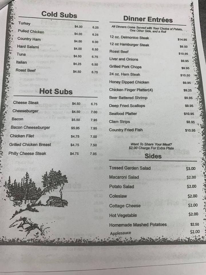 Menu at Ridge Runner Cafe, Elkland