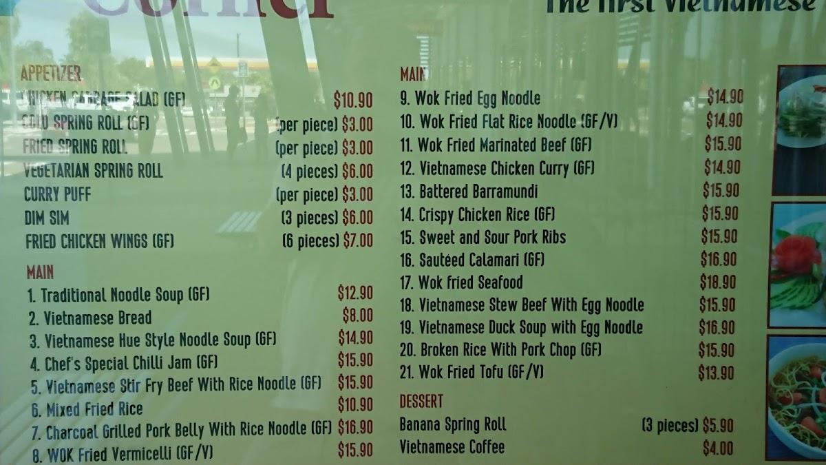 Menu at Vietnamese Corner Kirwan restaurant, Kirwan