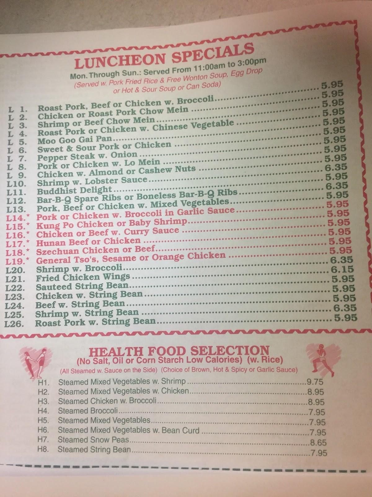 Menu at Best Cook restaurant, Guilderland Center