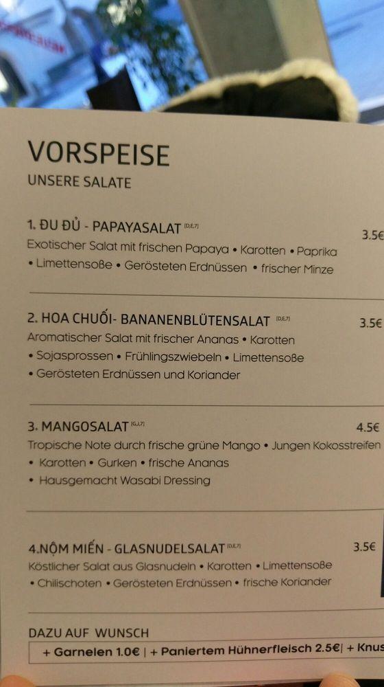 Menu at My Sapa restaurant, Heilbronn
