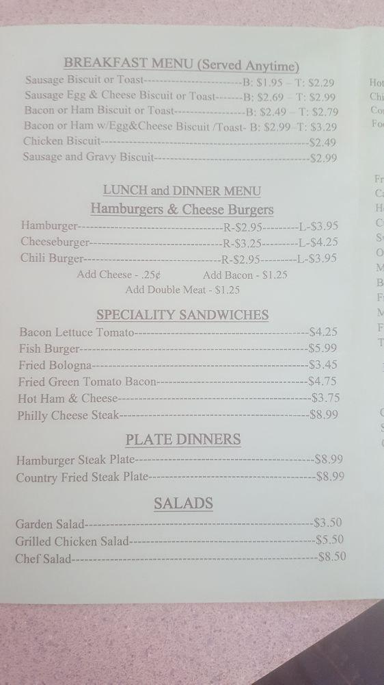 Menu at Not Just Burgers fast food, Bastrop