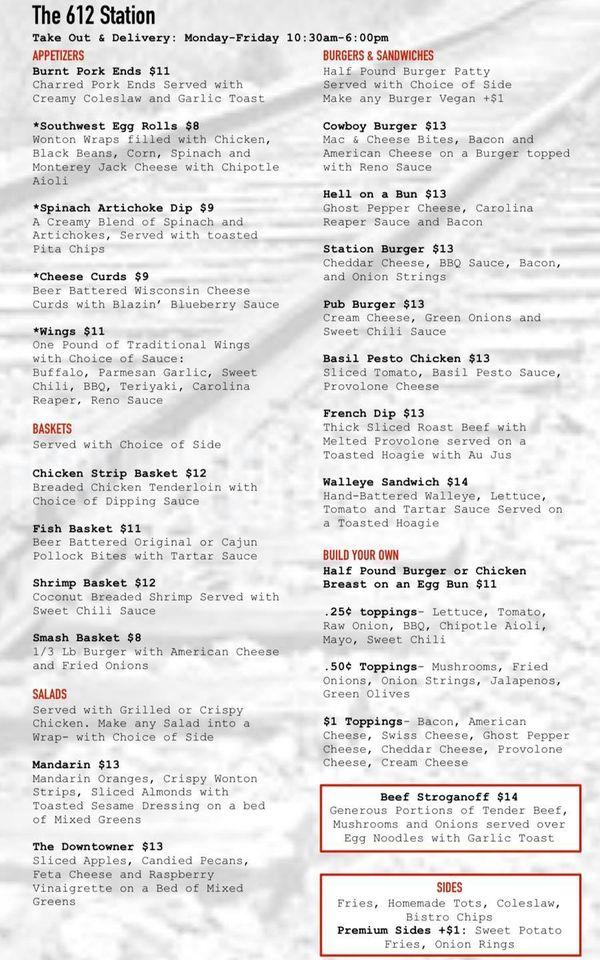 Menu at Blue Oyster pub & bar, Brainerd